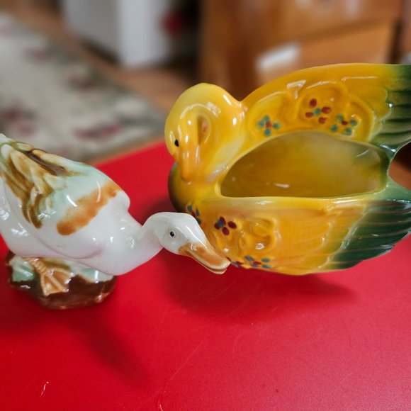 Accents | Vintage Goose Planter Ceramic Pottery And Duck Figurine ...